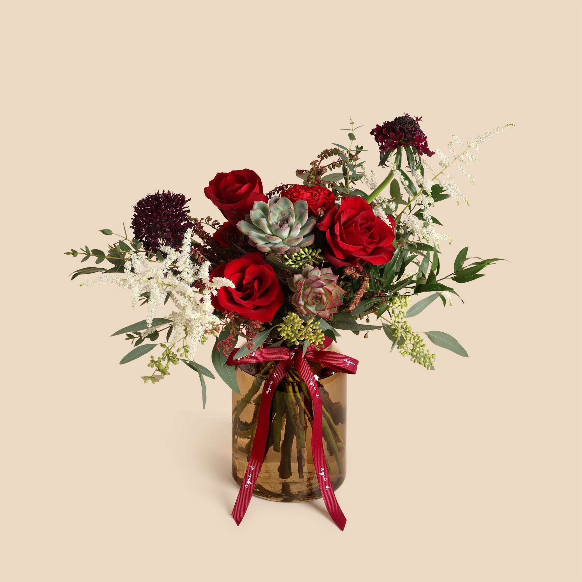 Anaïs fresh flower arrangement with glass vase | agnès b. FLEURISTE ...